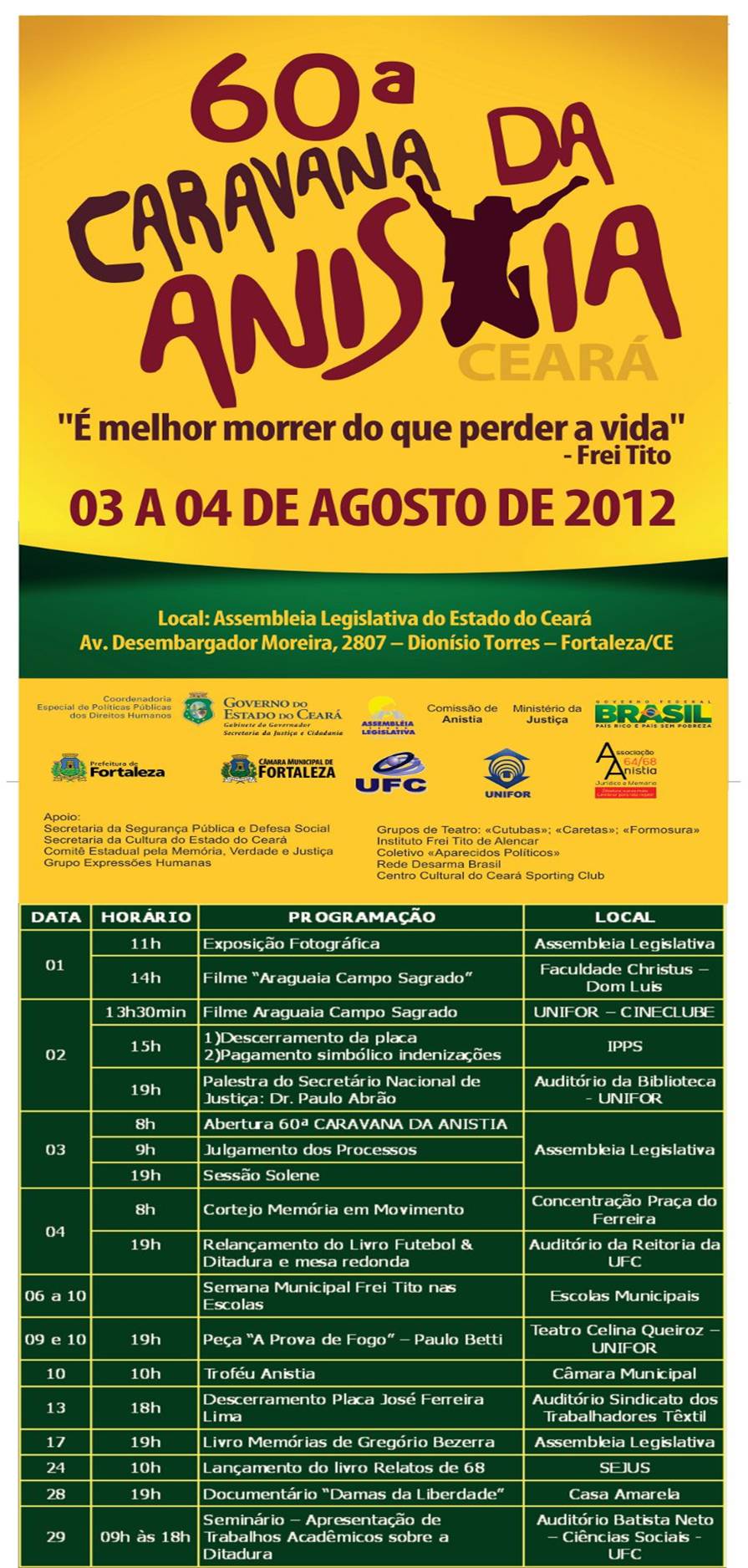 60ª Caravana da Anistia – CESA – Centro de Estudos Sociais Aplicados