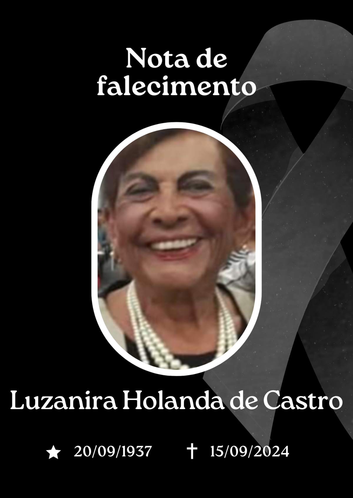 Nota de pesar pelo falecimento da ex professora Luzanira Holanda de Castro – Faculdade de ...
