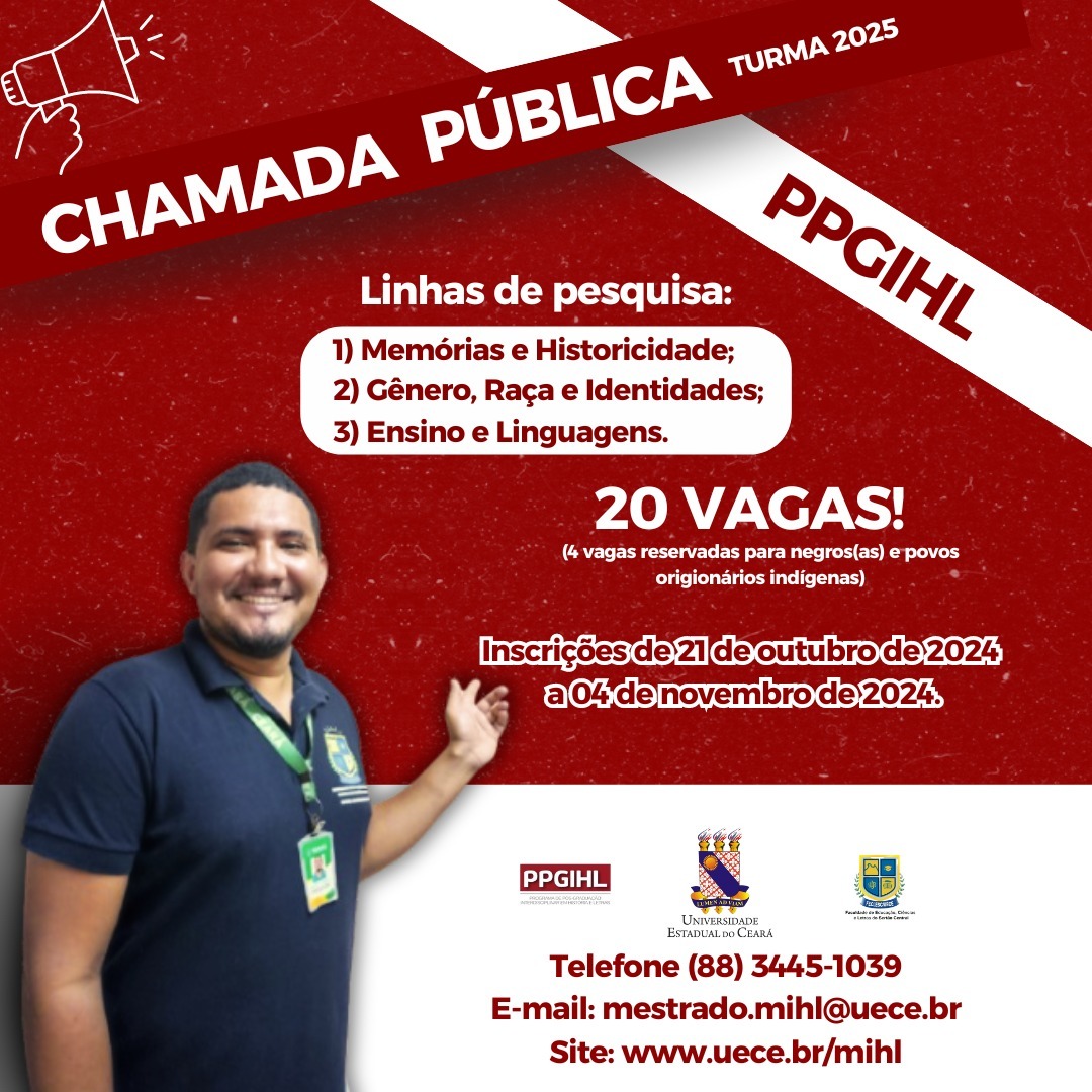 [PROCESSO SELETIVO] – CHAMADA PÚBLICA N°85/2024 do PPGIHL – Turma 2025 ...
